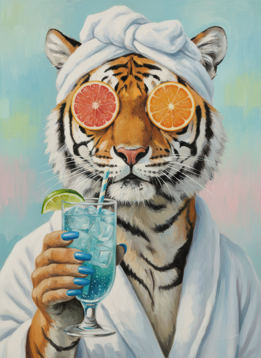 Citrus Spa Tiger (Board Canvas) – Paintly Kits