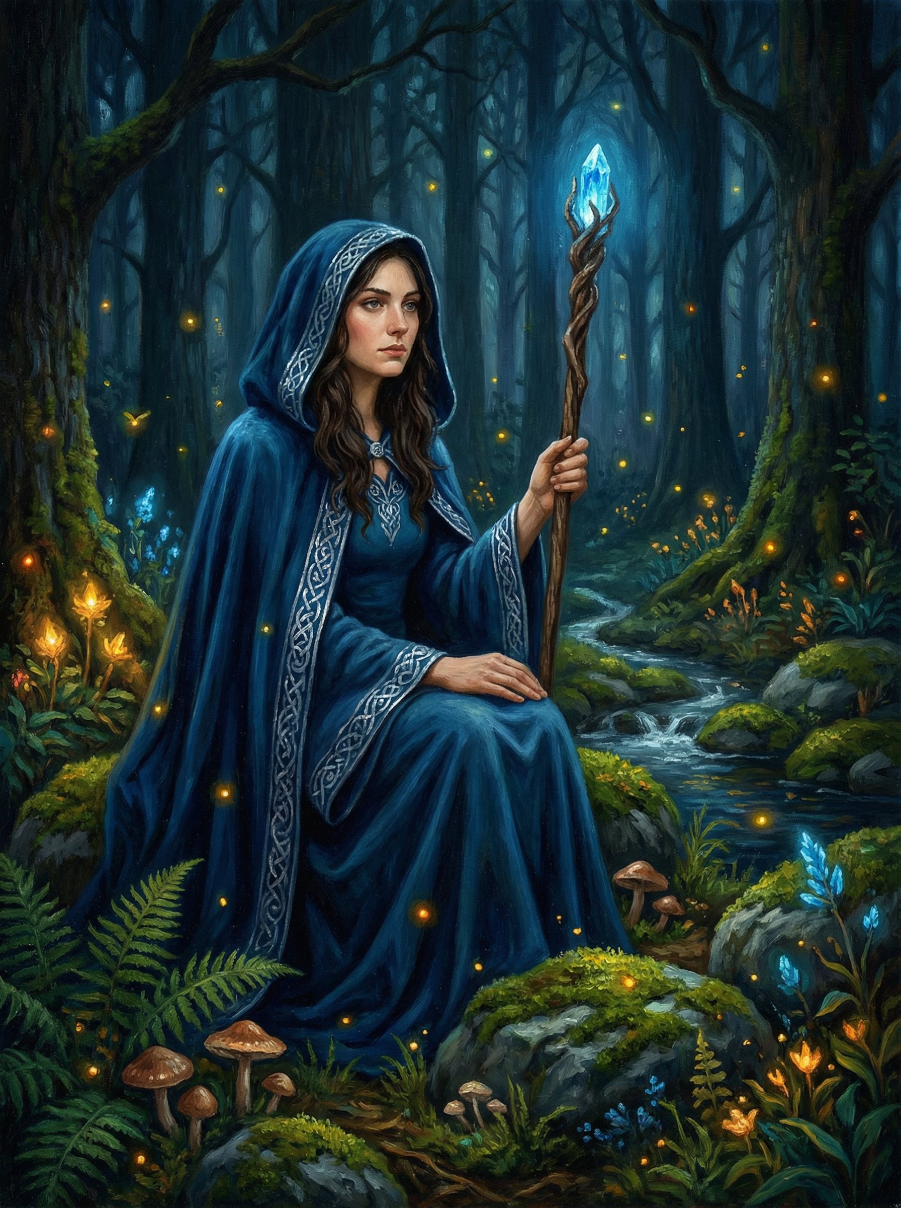 Blue Cloak Mystique (Board Canvas) – Paintly Kits