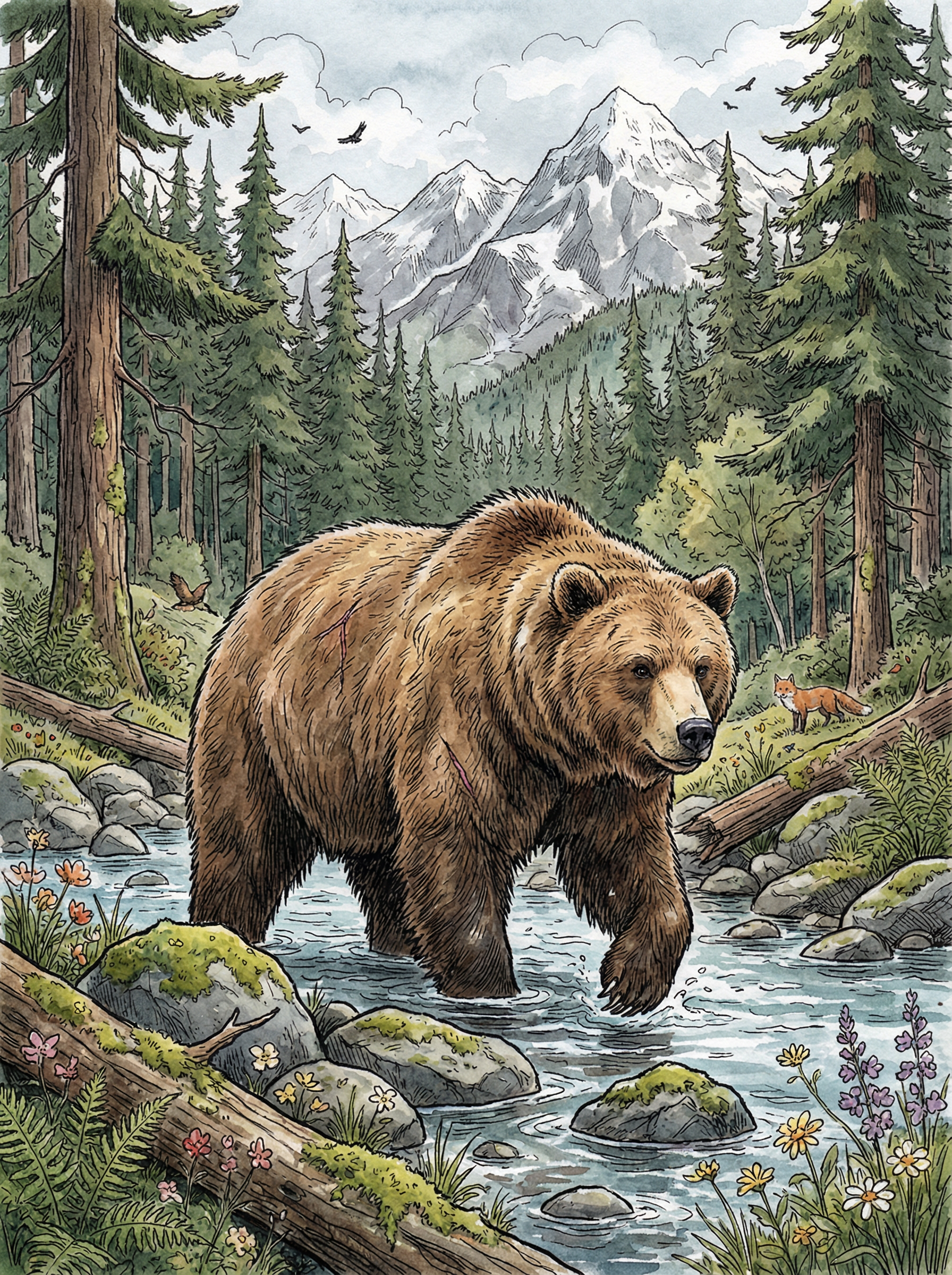 Mountain Stream Wanderer – Paintly Kits