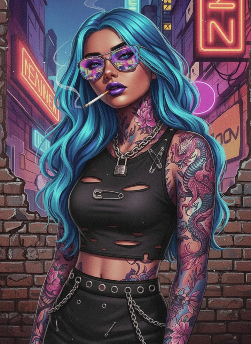 Tattooed Goth, City Reflection – Paintly Kits